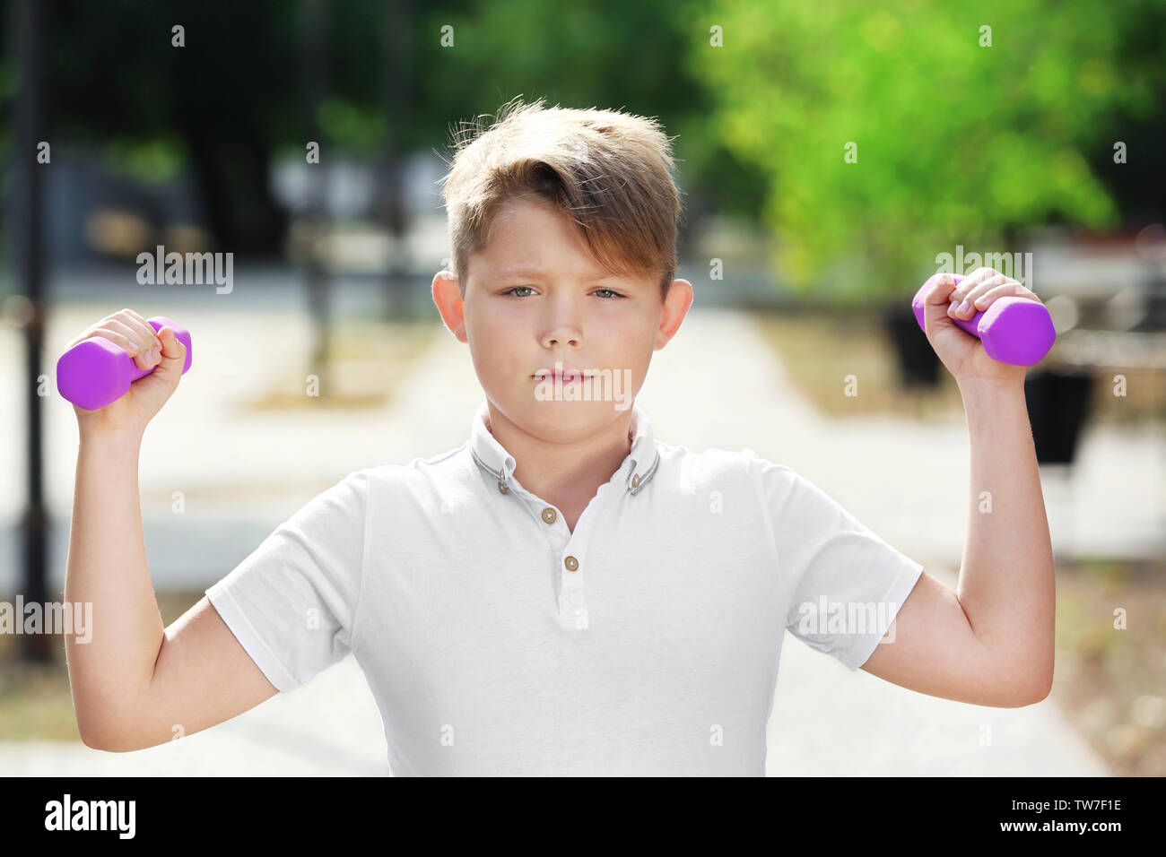 Overweight child exercising hi-res stock photography and images - Alamy