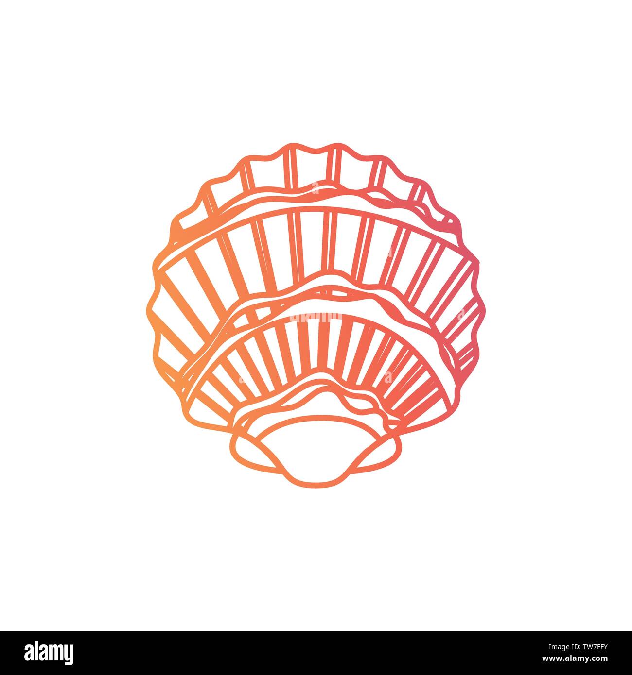 silhouette of seashell on the sea in white background Stock Vector ...