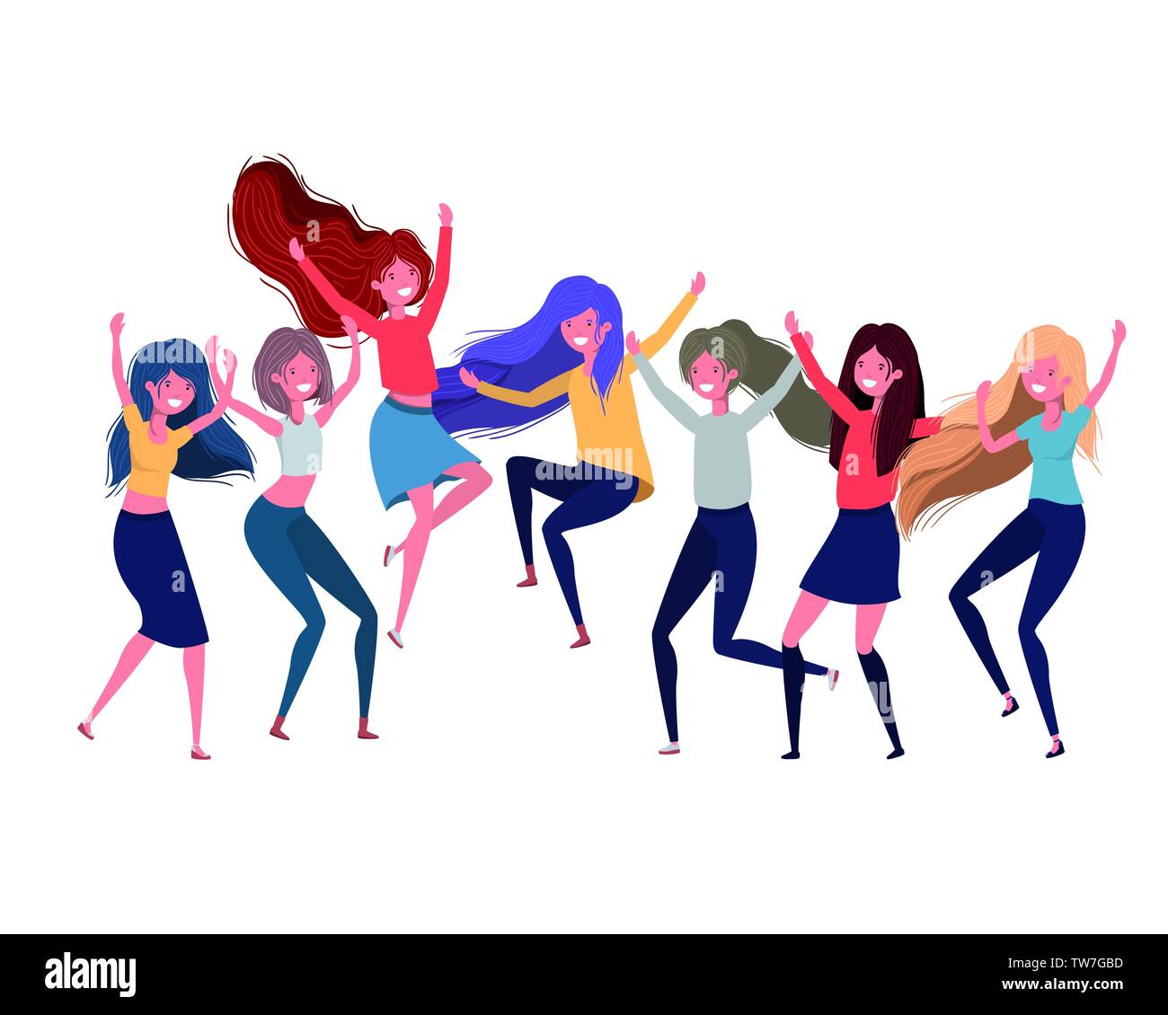 dancing women in white background Stock Vector Image & Art - Alamy