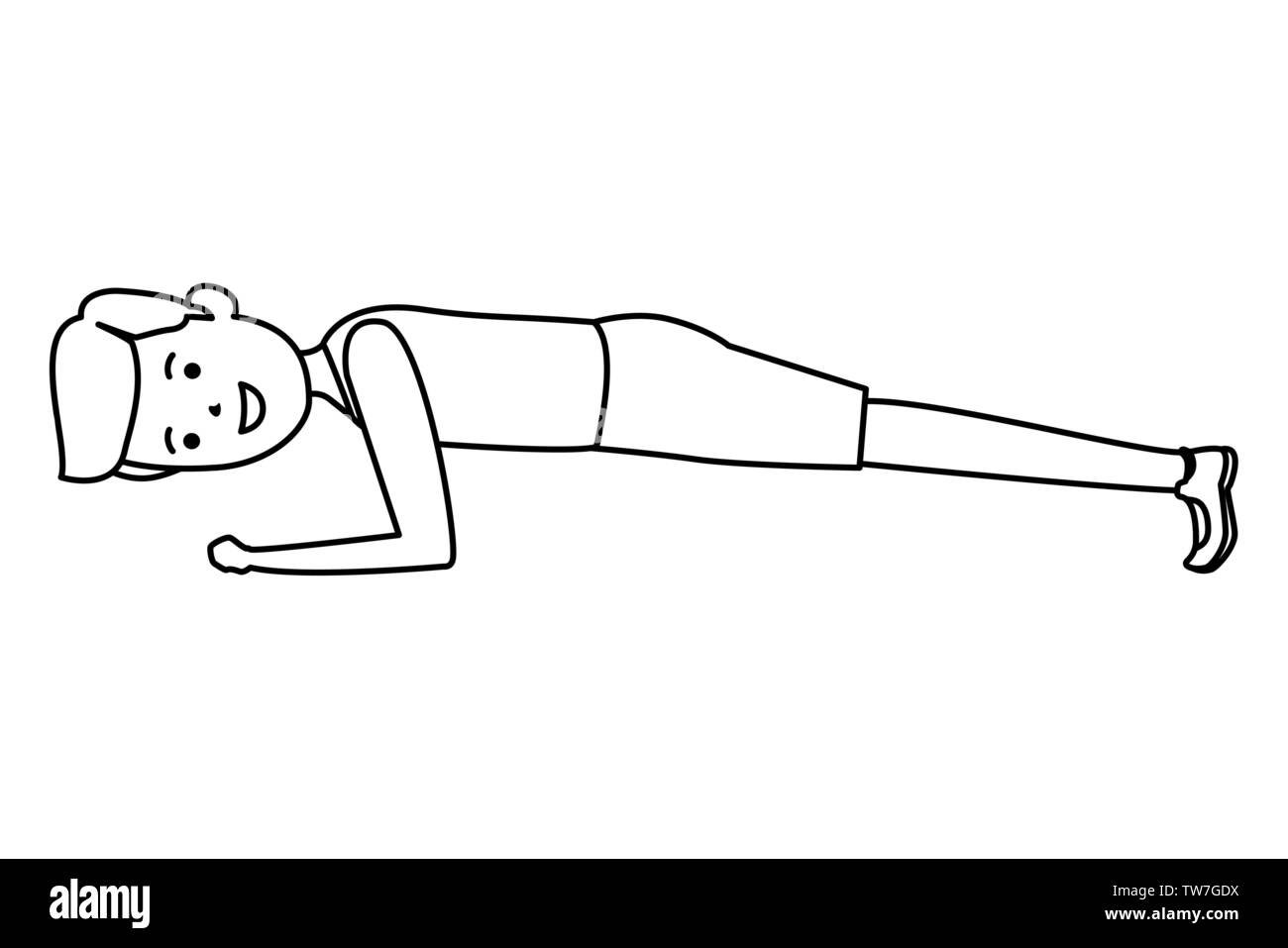 happy athletic boy doing push ups Stock Vector Image & Art - Alamy