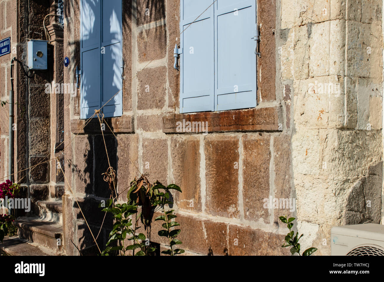 good looking window from an old little house. photo has taken at foca ...