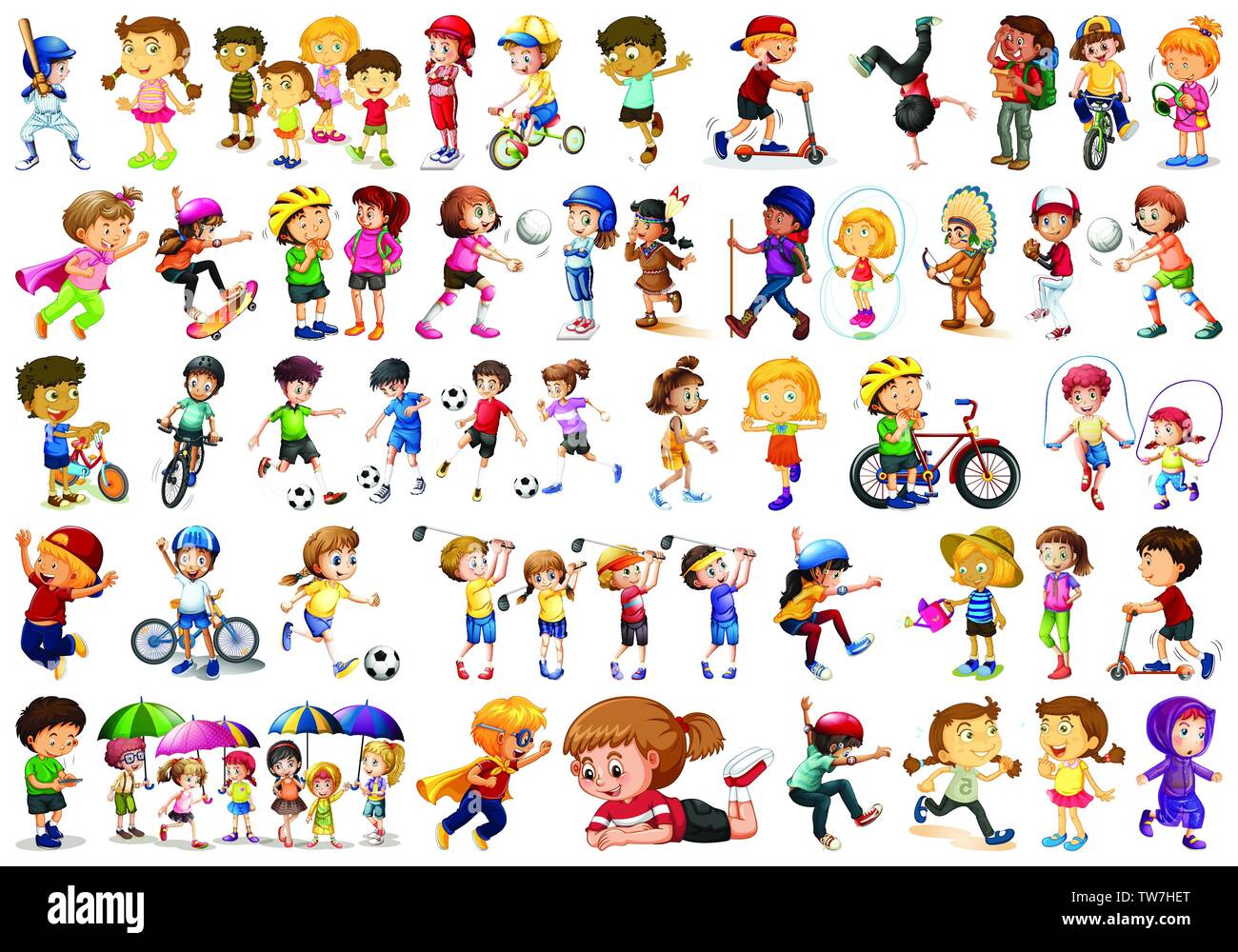 Set of children character illustration Stock Vector Image & Art - Alamy