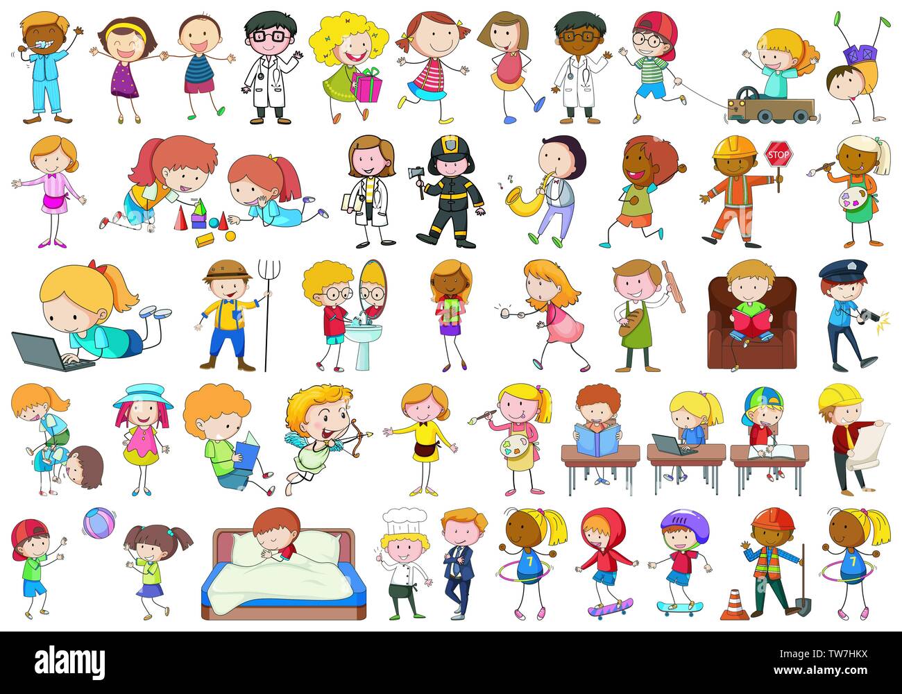 Set of doodle character illustration Stock Vector Image & Art - Alamy