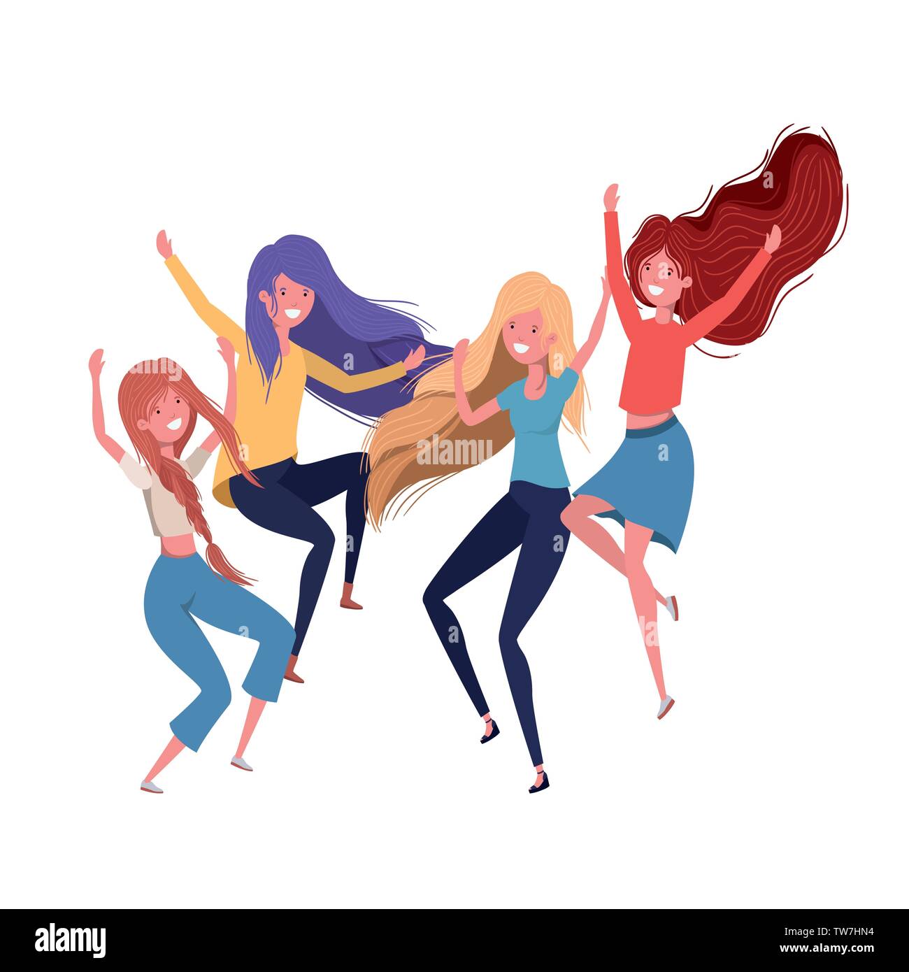 dancing women in white background Stock Vector Image & Art - Alamy
