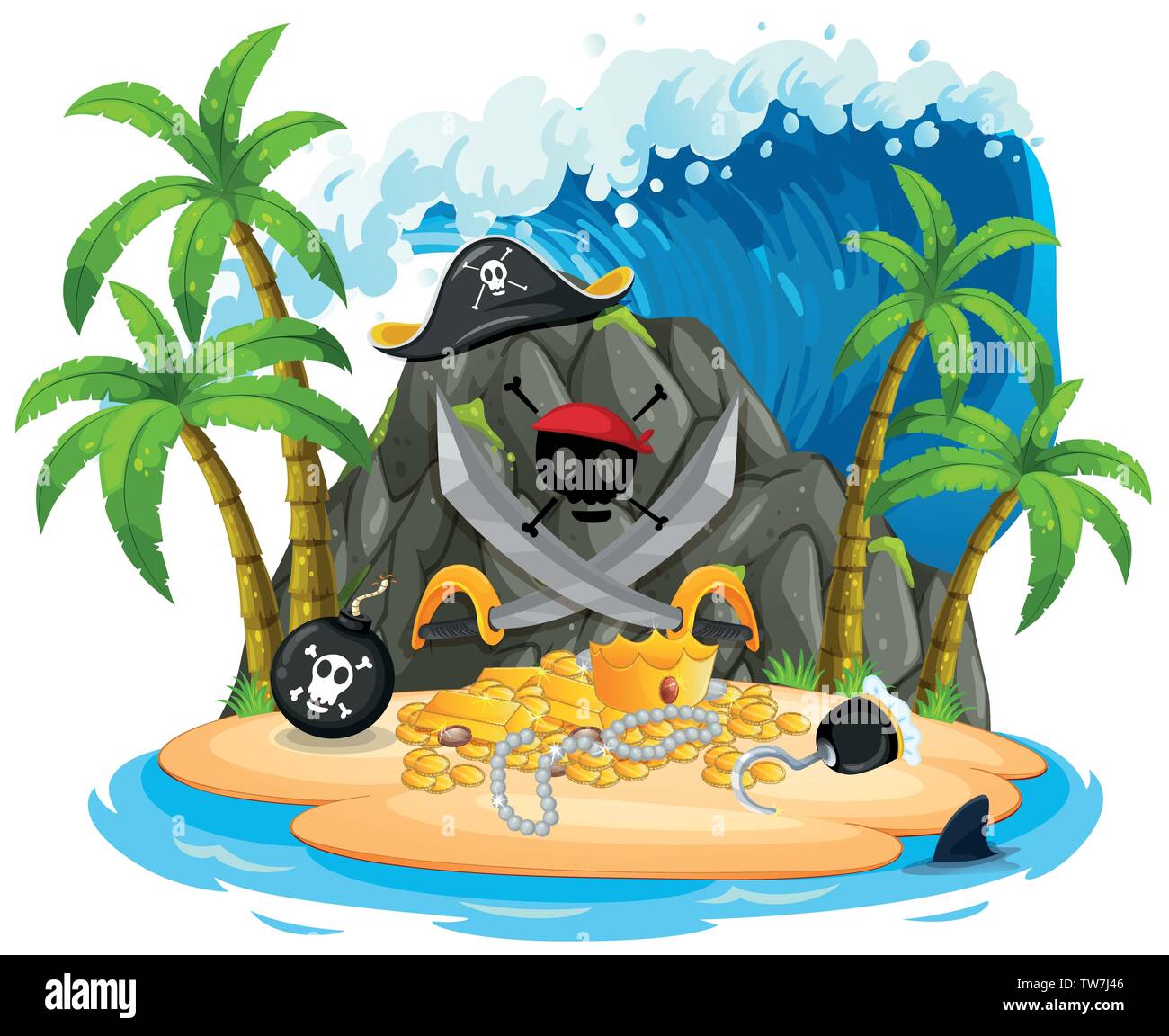 Pirate Island Cartoon