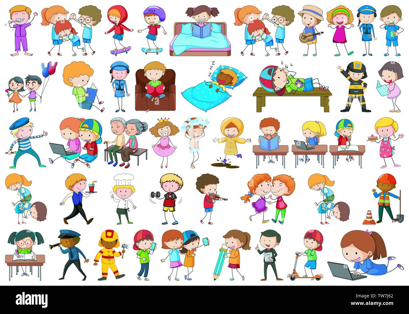 Set of doodle character illustration Stock Vector Image & Art - Alamy