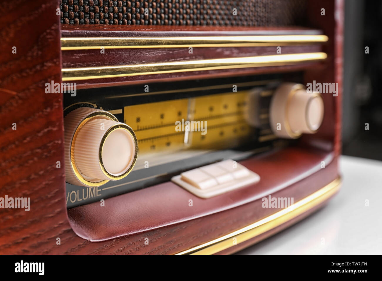 Retro radio receiver, closeup Stock Photo - Alamy