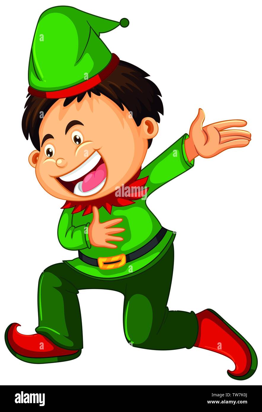 A boy wearing elf costume illustration Stock Vector Image & Art - Alamy