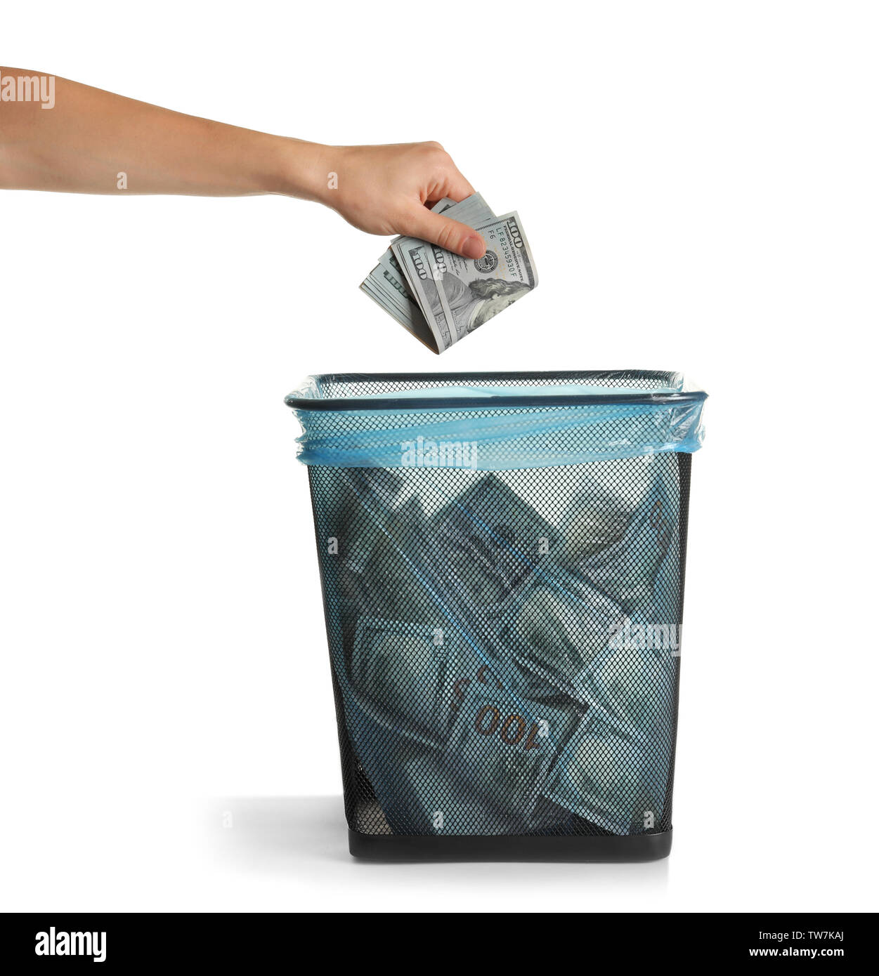 Money woman trash hi-res stock photography and images - Alamy