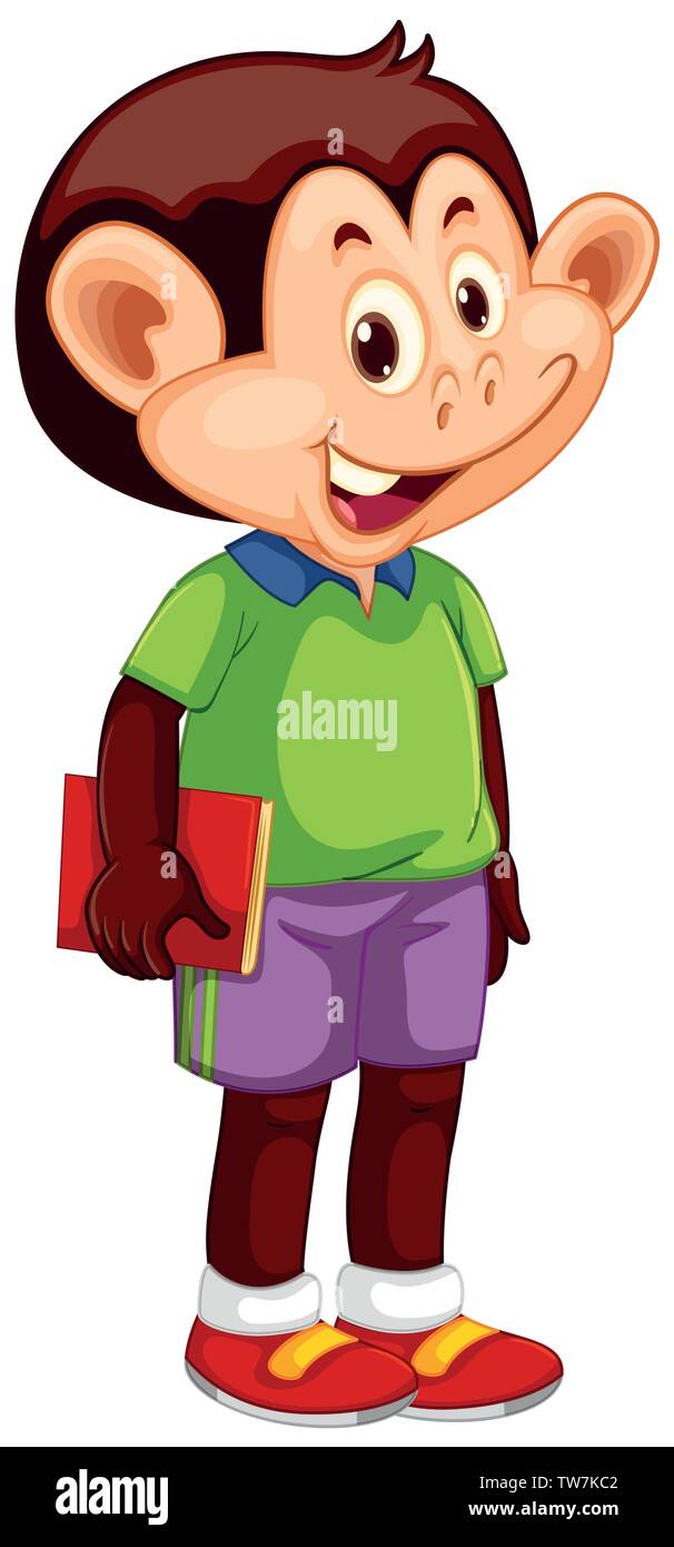 A monkey student character illustration Stock Vector Image & Art - Alamy