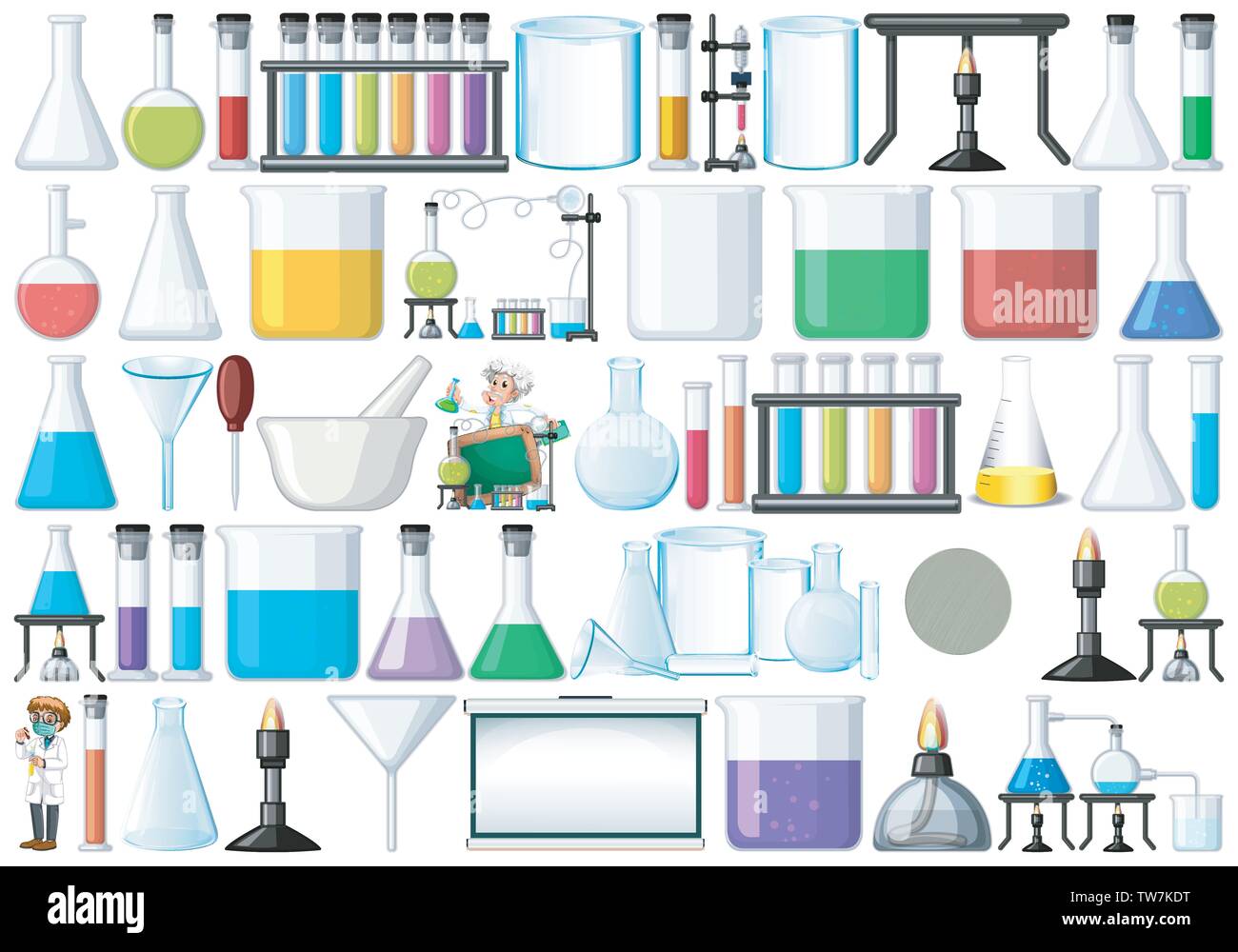 Set of lab object illustration Stock Vector Image & Art - Alamy