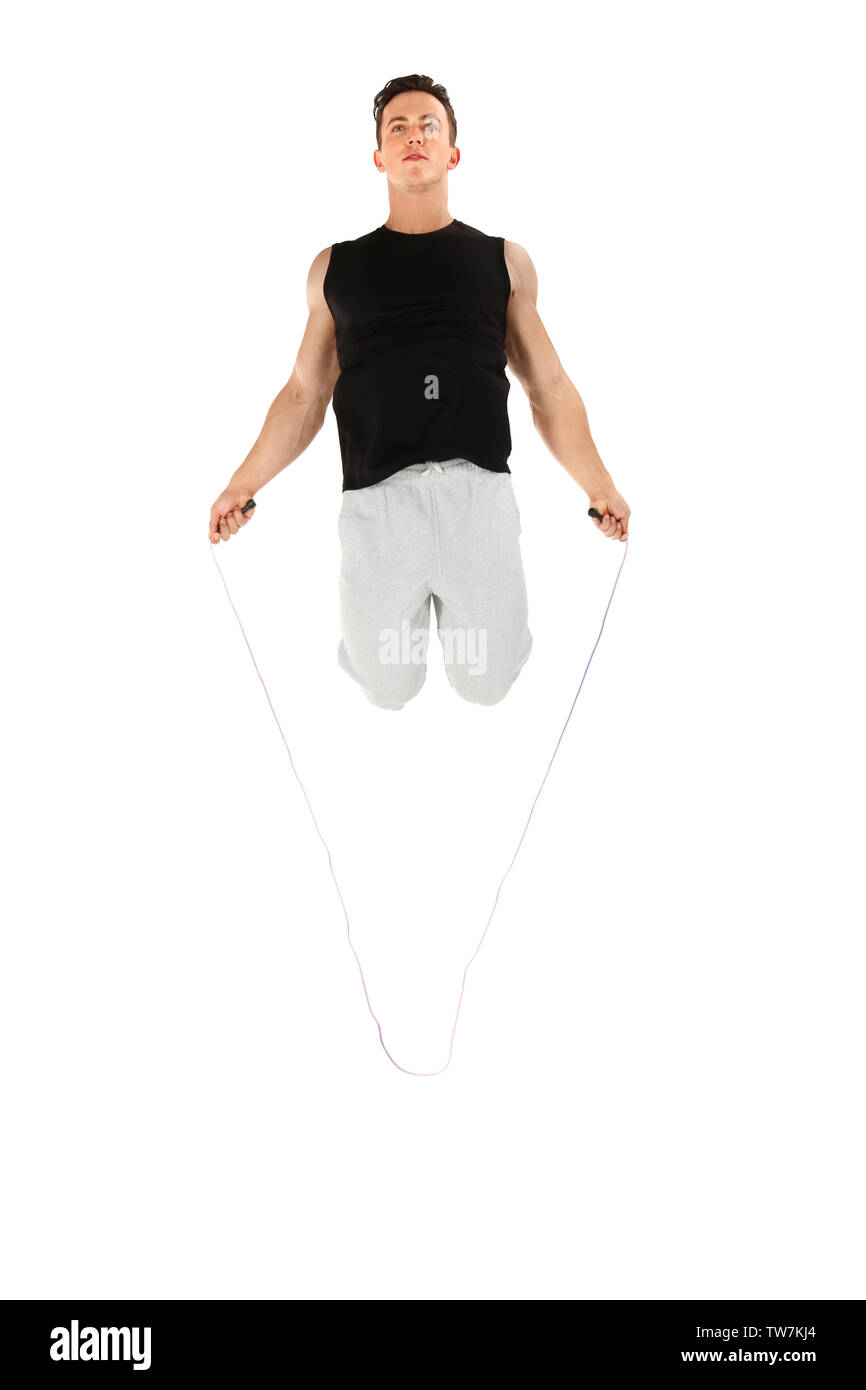 Man rope jumping Cut Out Stock Images & Pictures - Alamy