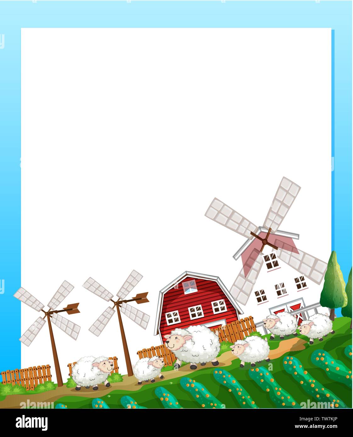 Nature rural farm border illustration Stock Vector Image & Art - Alamy