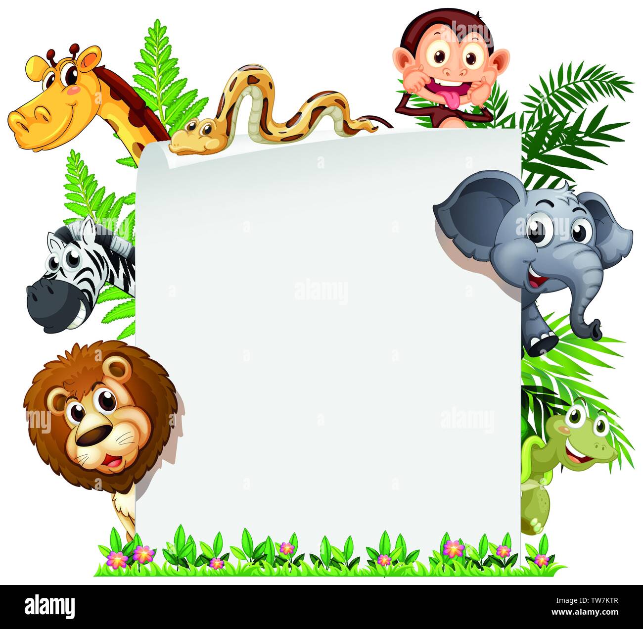 Wild animal note card Stock Vector Images - Alamy