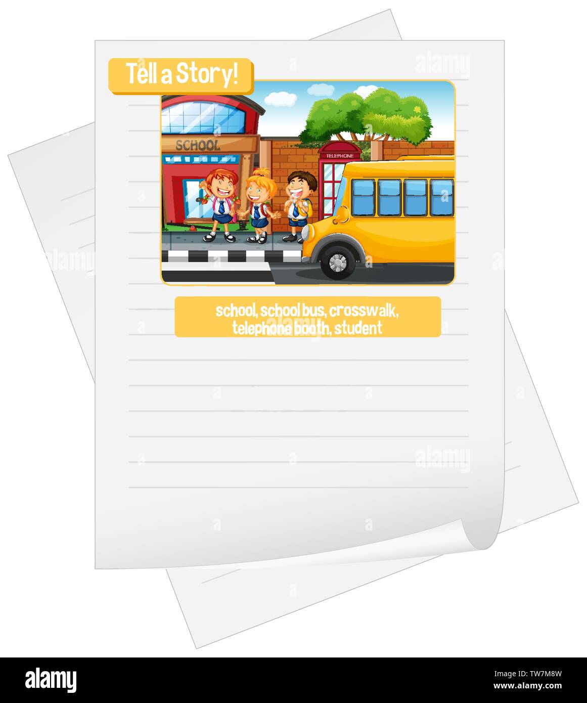 A picture narrative worksheet illustration Stock Vector Image & Art - Alamy