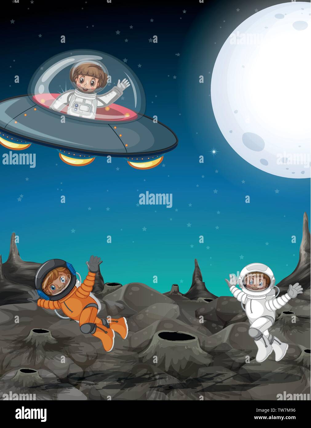 Astronaut explore the space illustration Stock Vector Image & Art - Alamy