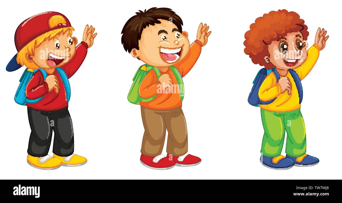 Set of school boy illustration Stock Vector Image & Art - Alamy