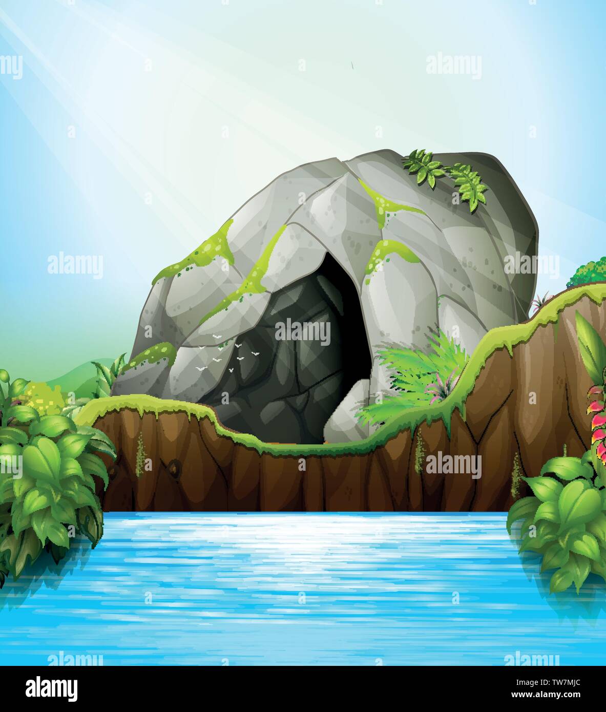 Cave in the nature illustration Stock Vector Image & Art - Alamy