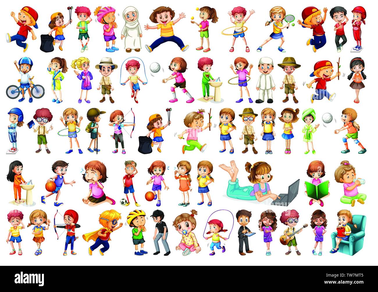 Set of children character illustration Stock Vector Image & Art - Alamy