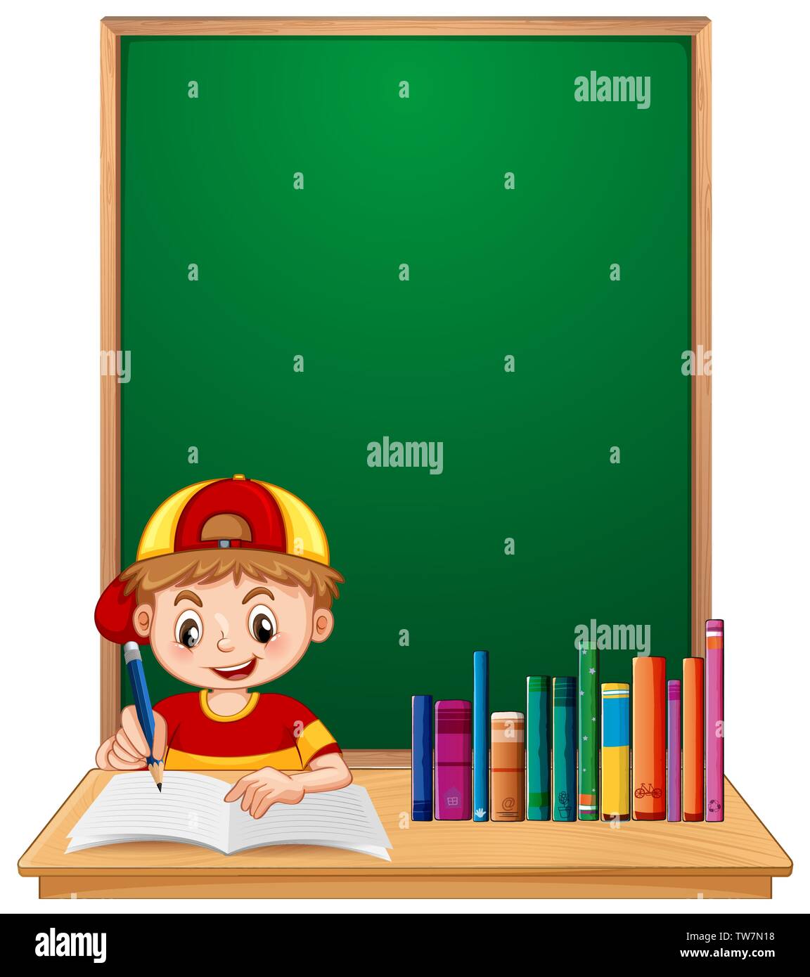 A boy student study illustration Stock Vector Image & Art - Alamy