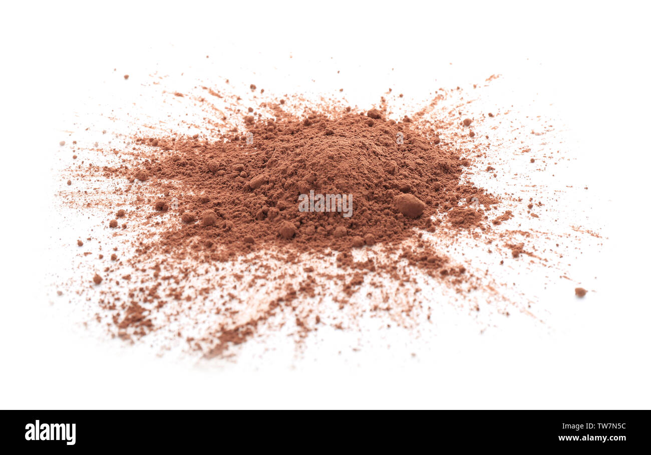 Heap of healthy cocoa powder on white background Stock Photo - Alamy