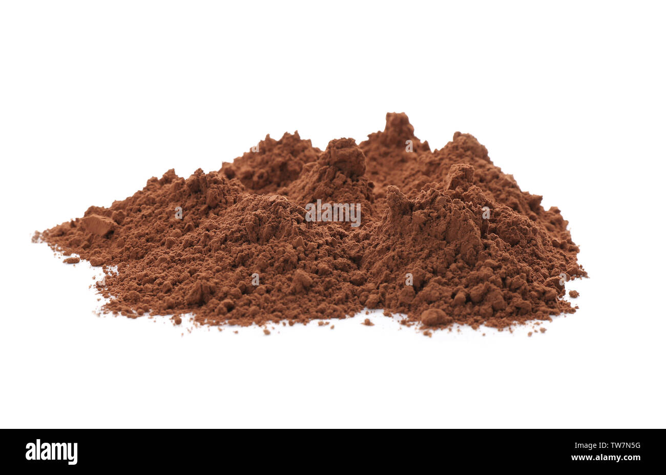 Heap of healthy cocoa powder on white background Stock Photo - Alamy