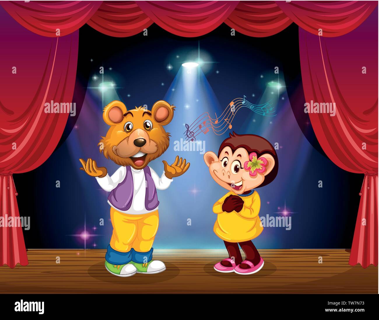 Animal on the stage illustration Stock Vector Image & Art - Alamy