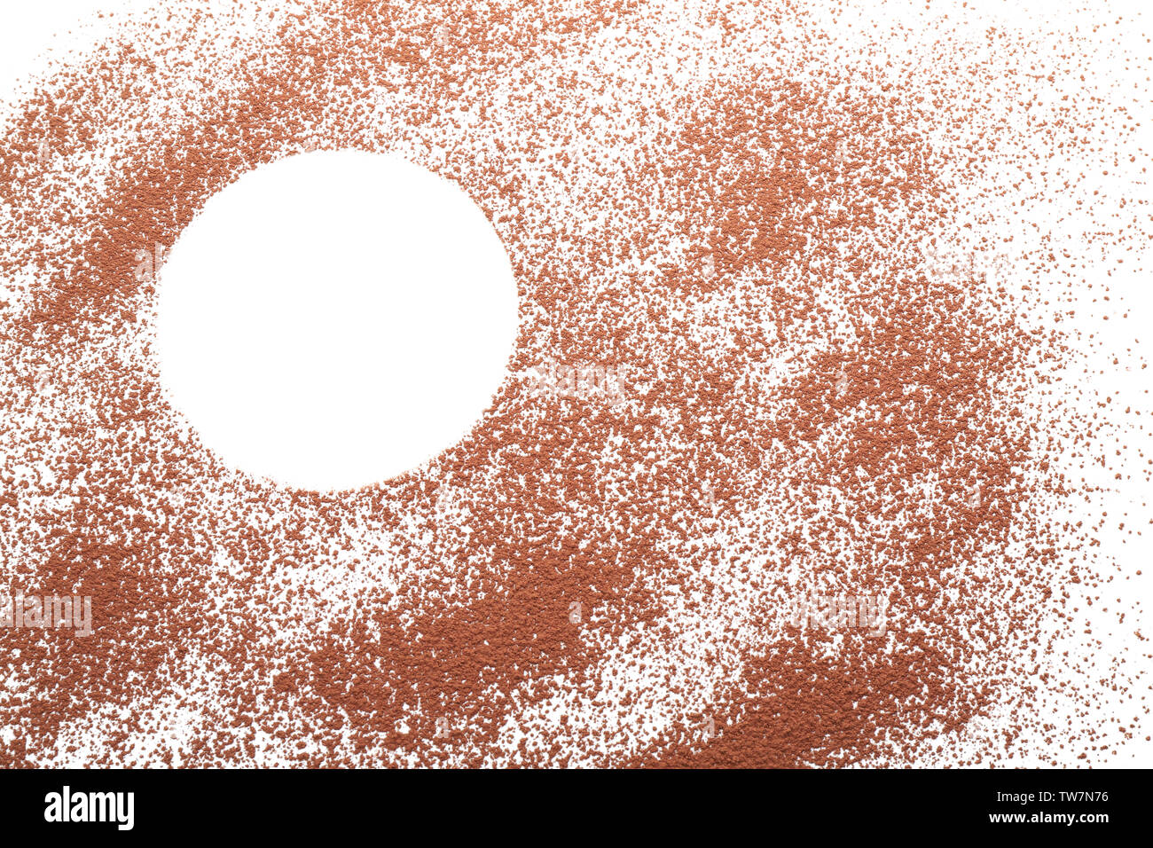Circle made of healthy cocoa powder on white background Stock Photo - Alamy