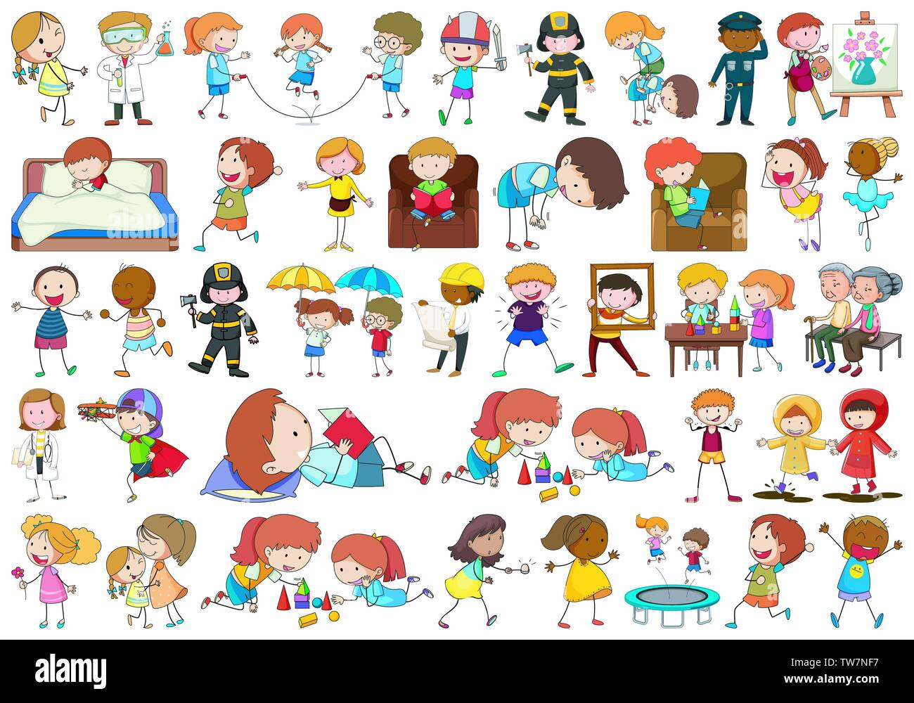 Set of doodle character illustration Stock Vector Image & Art - Alamy
