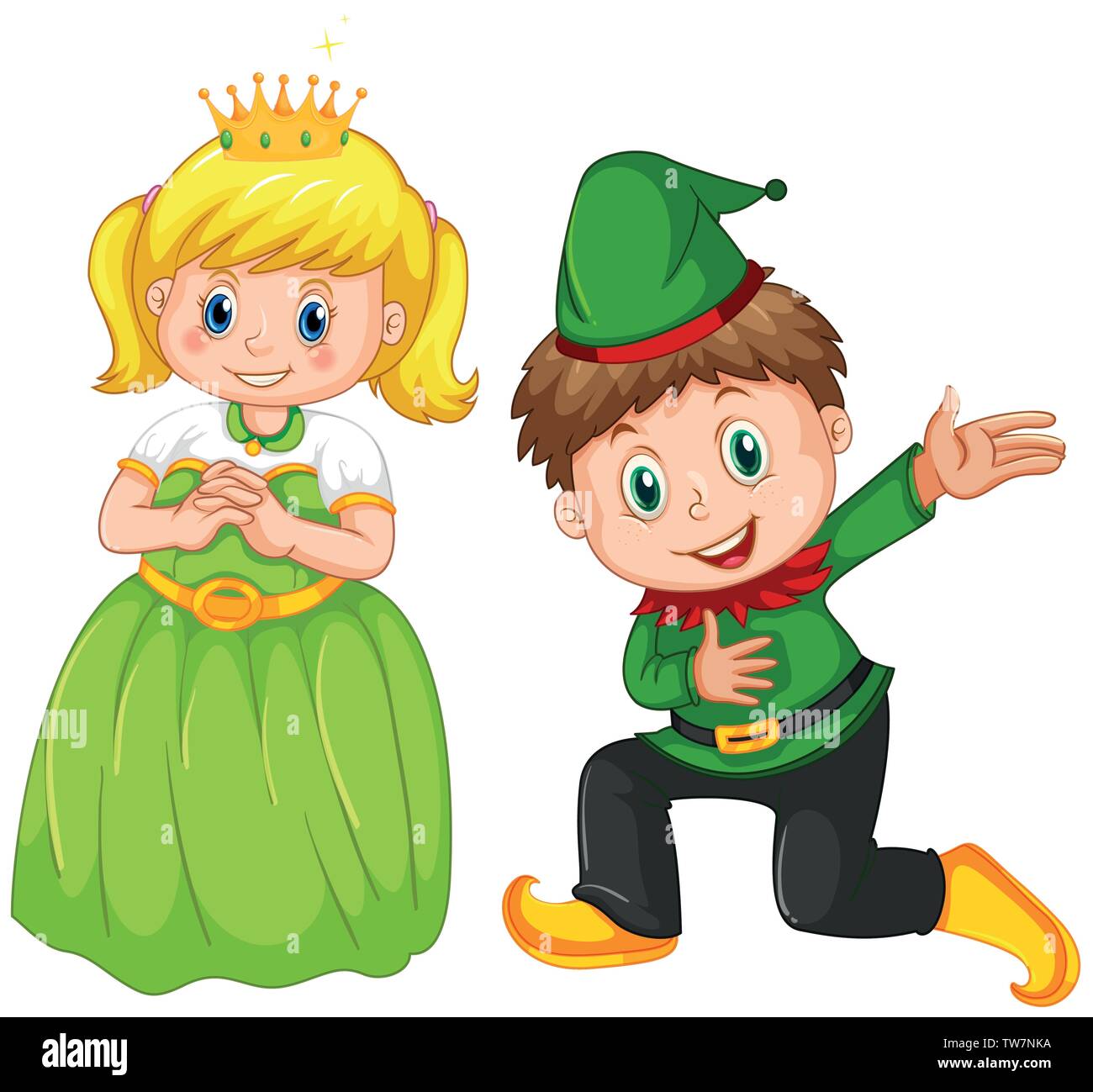 Boy and girl wearing costume illustration Stock Vector Image & Art - Alamy