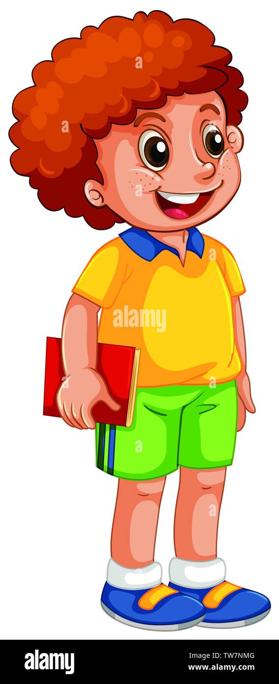 A happy boy student character illustration Stock Vector Image & Art - Alamy
