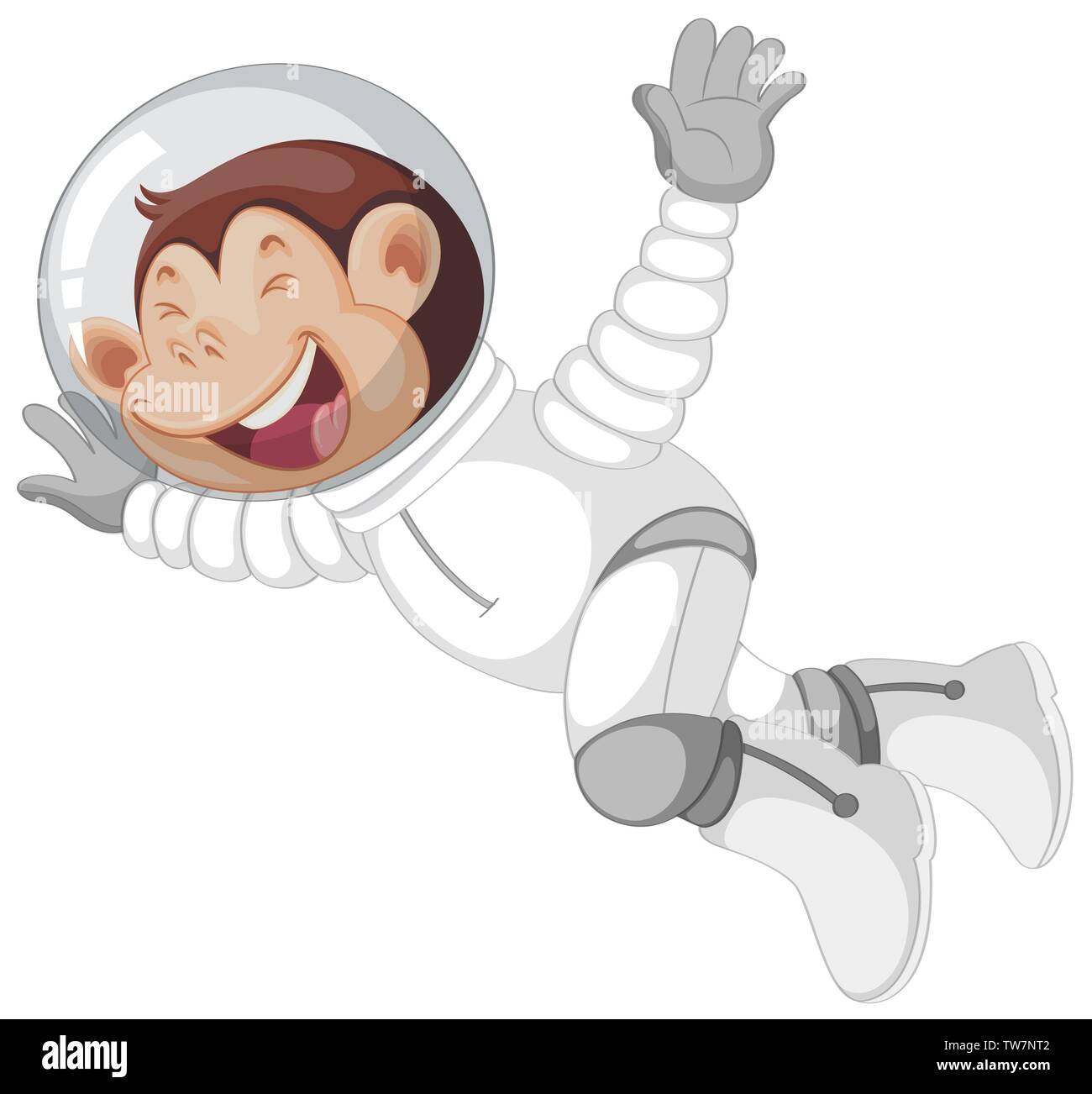 Monkey in astronaut suit illustration Stock Vector Image & Art - Alamy