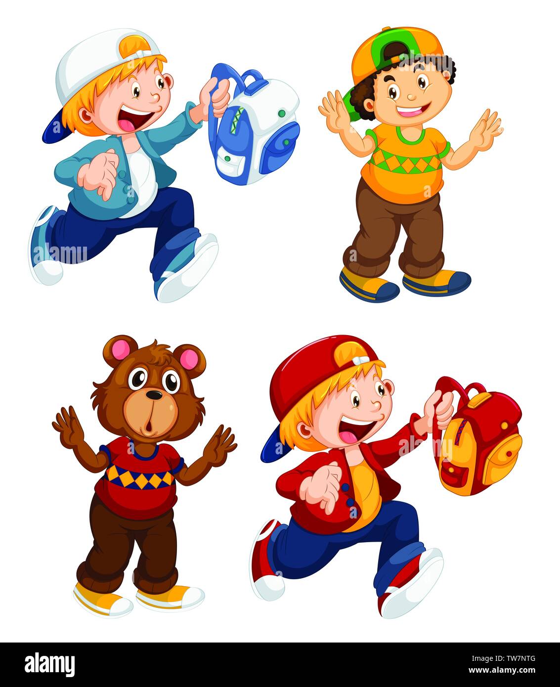 Set of children character illustration Stock Vector Image & Art - Alamy
