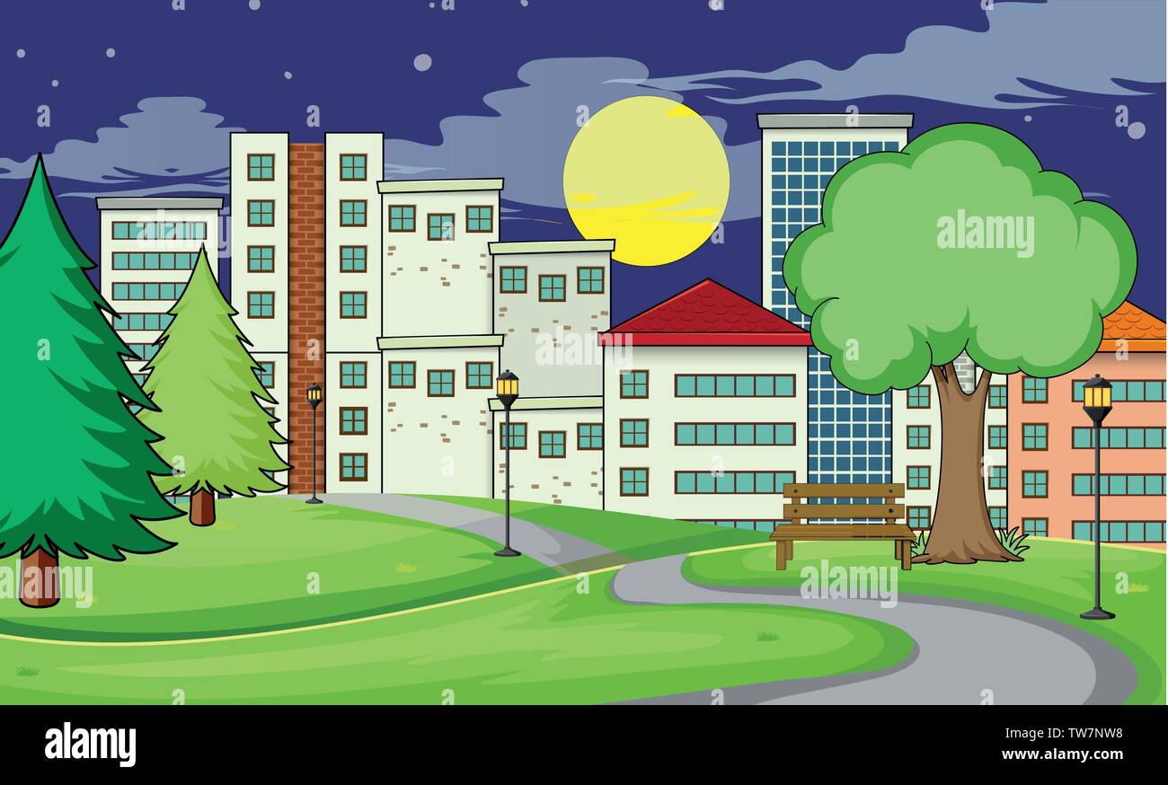 A simple park landscape illustration Stock Vector Image & Art - Alamy
