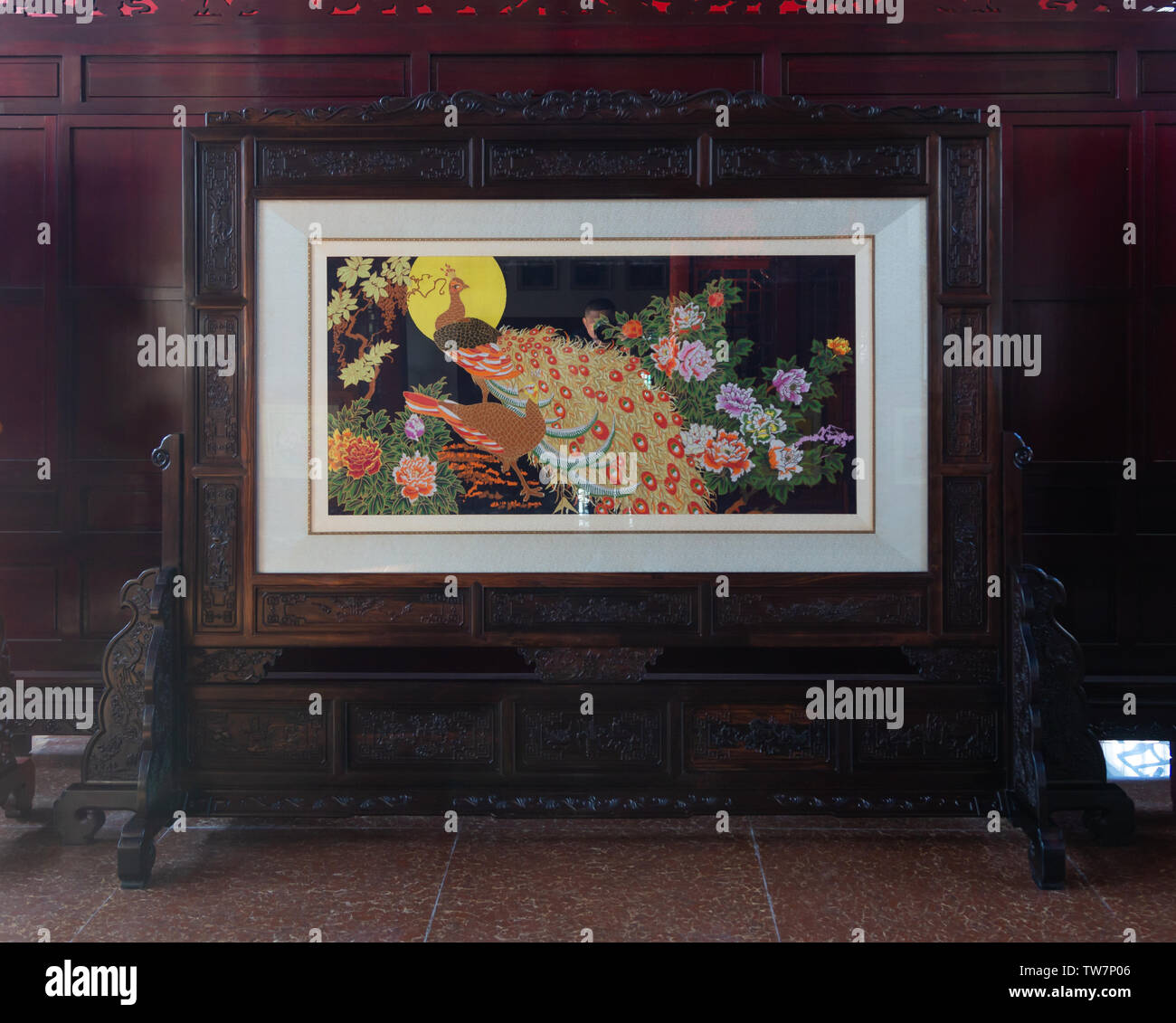 Cloud brocade screen Stock Photo - Alamy
