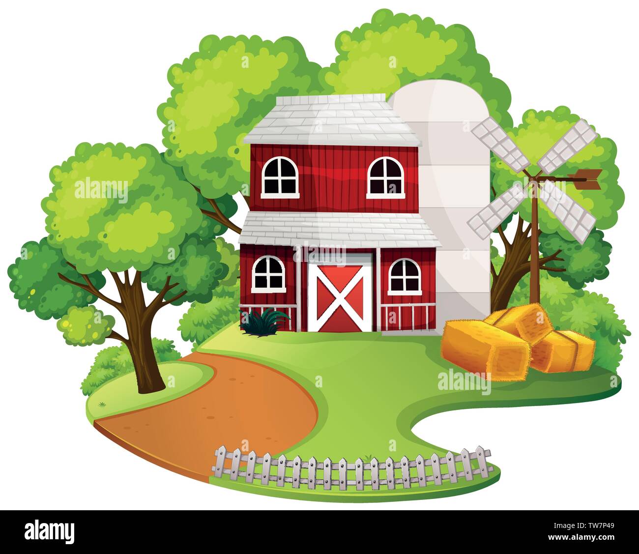 An isolated farm house illustration Stock Vector Image & Art - Alamy