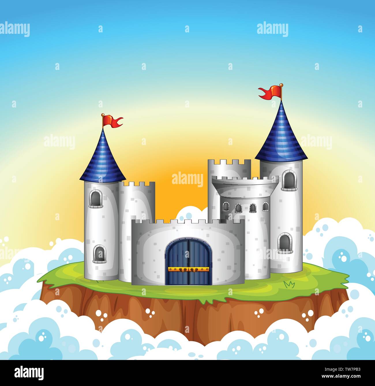 A castle on sky illustration Stock Vector Image & Art - Alamy