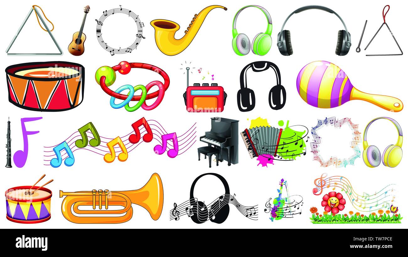 Set of music instrument illustration Stock Vector Image & Art - Alamy