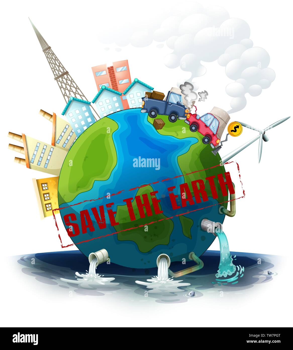 A polluted earth icon illustration Stock Vector Image & Art - Alamy