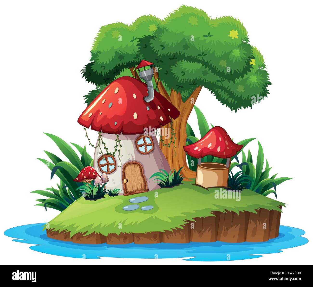 A fantasy land on white background illustration Stock Vector Image ...