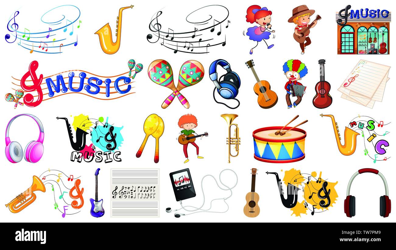 Set of music instrument illustration Stock Vector Image & Art - Alamy