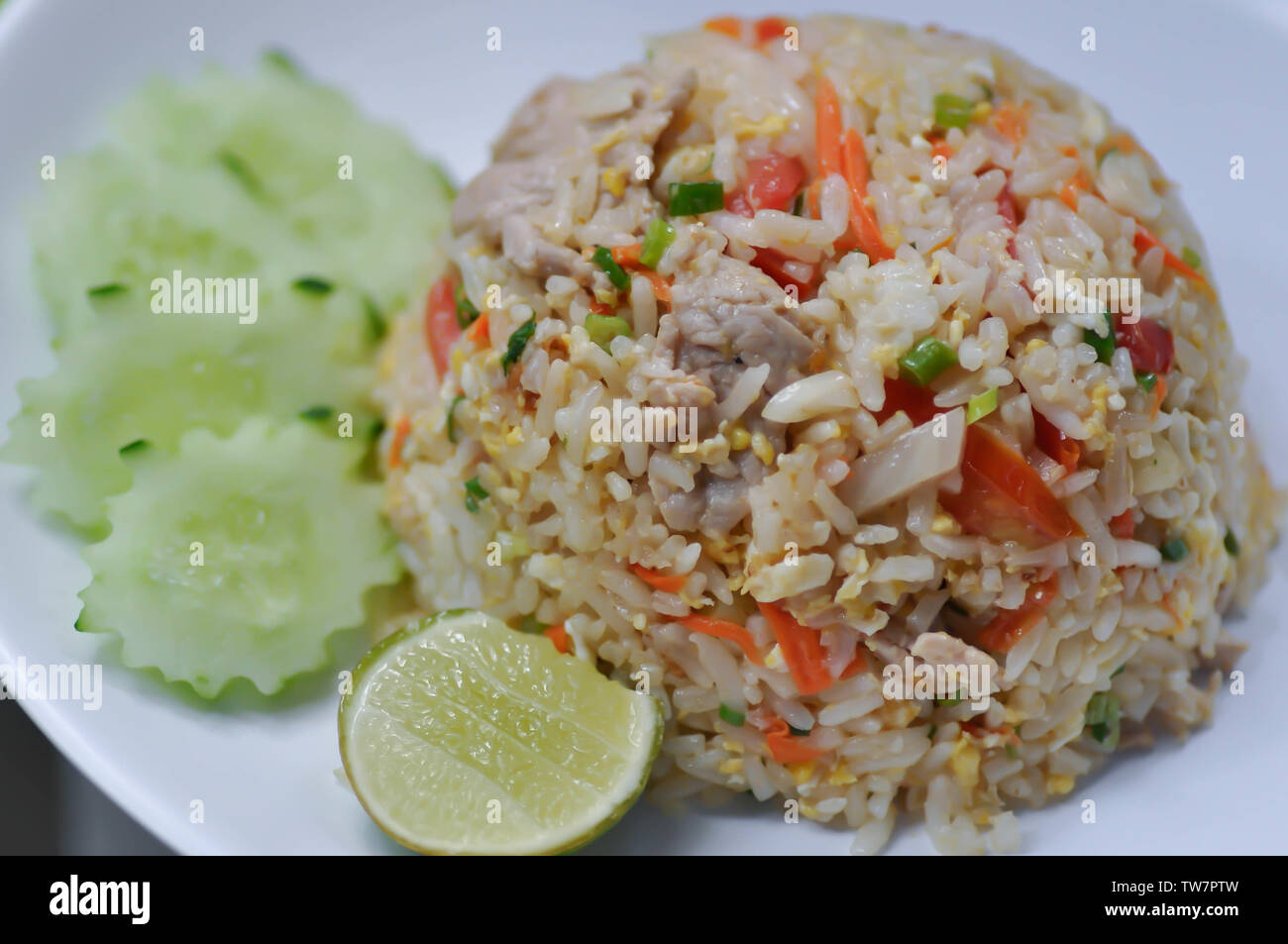 fried rice or stir-fried rice with vegetable Stock Photo - Alamy