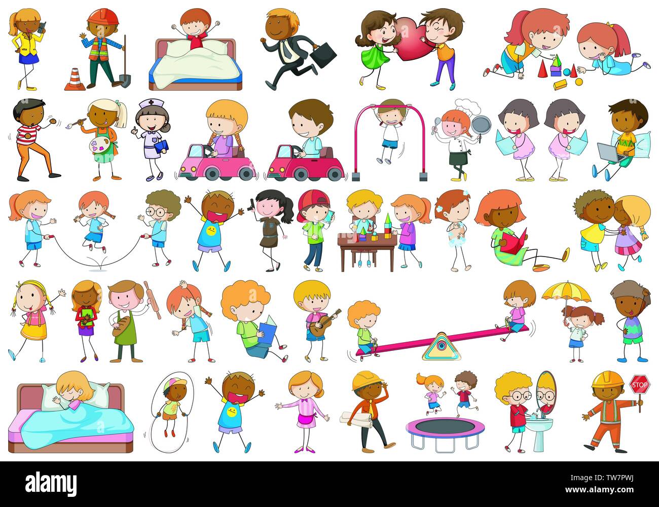 Set of doodle character illustration Stock Vector Image & Art - Alamy