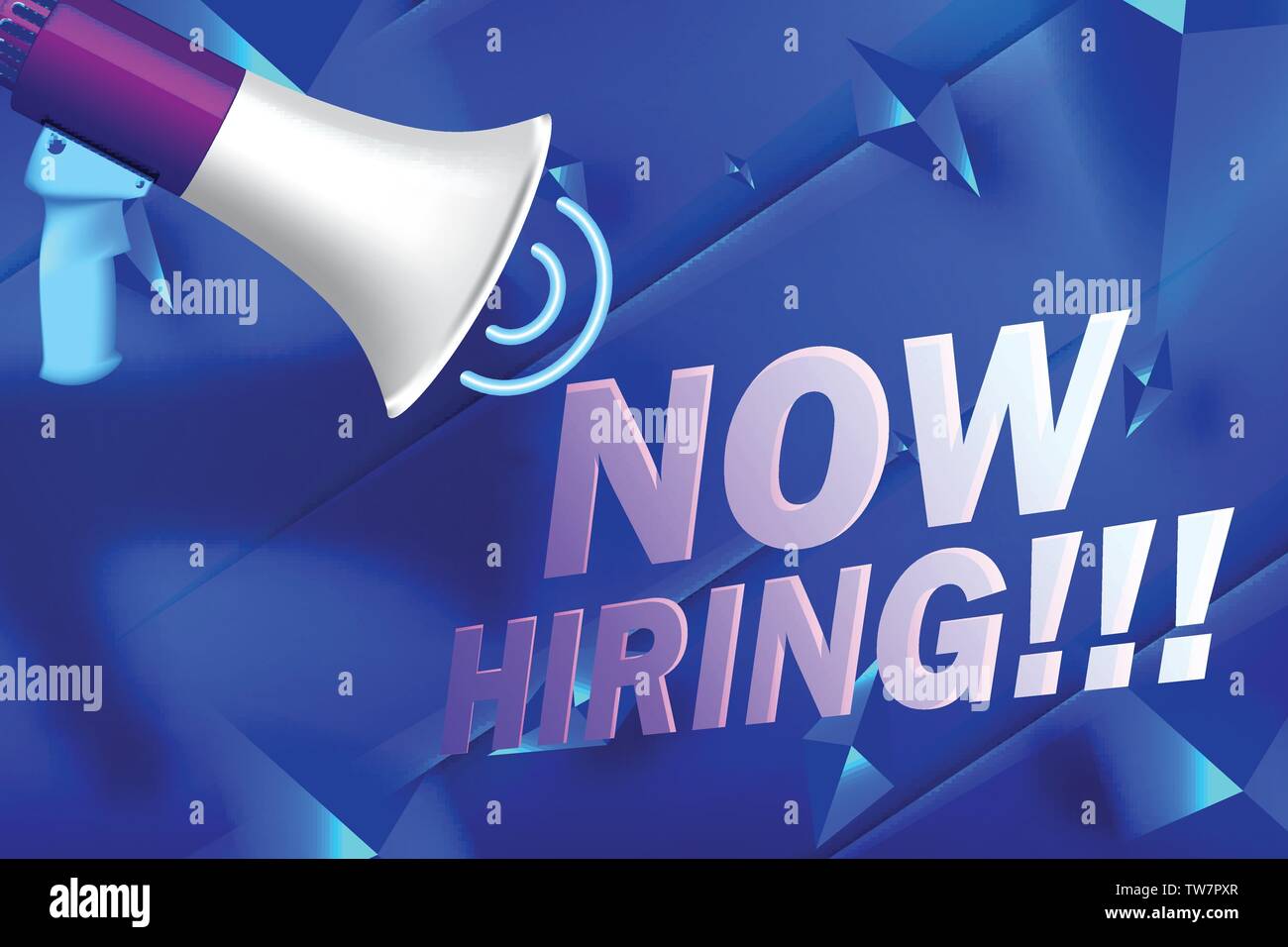 Now Hiring. Advertisement Poster or Banner Design. Realistic microphone ...