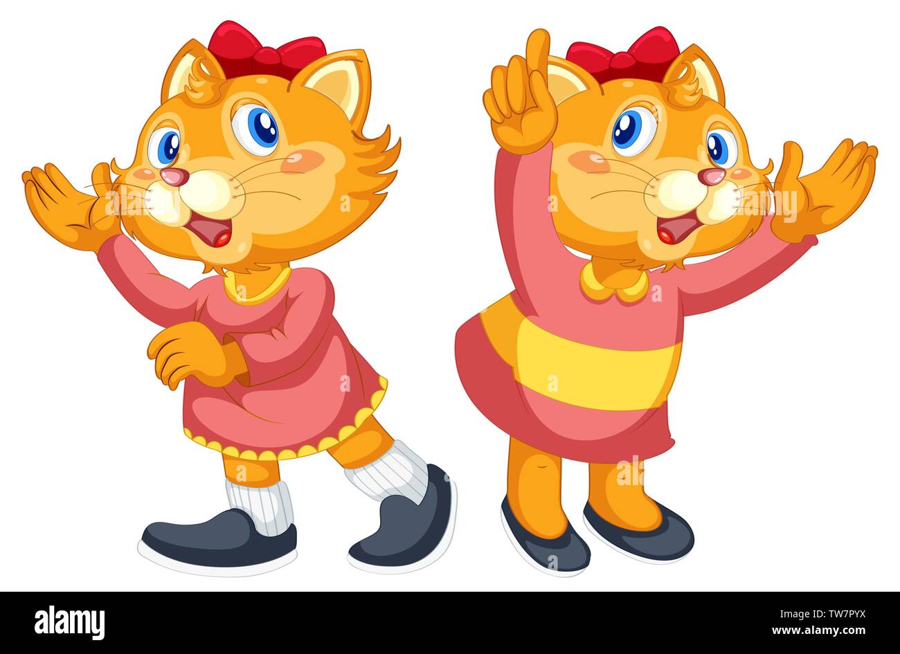Set of cute cat character illustration Stock Vector Image & Art - Alamy