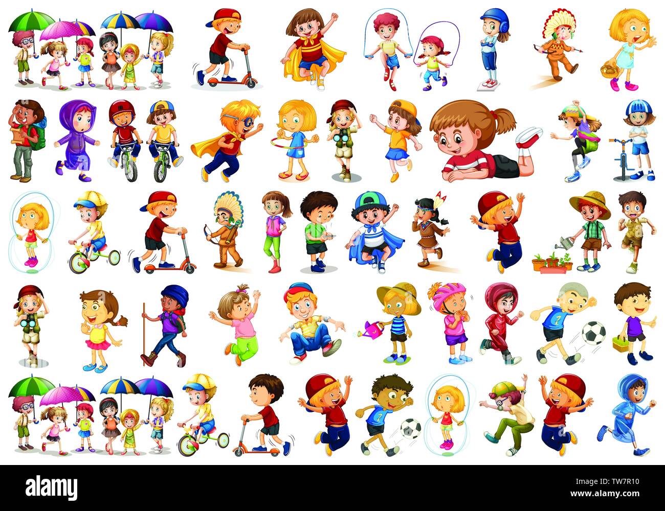 Set of children character illustration Stock Vector Image & Art - Alamy
