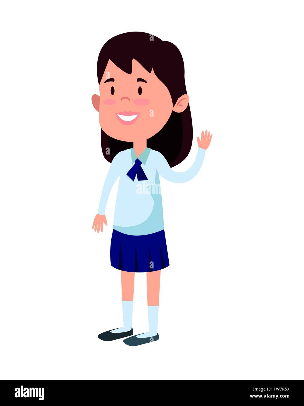 happy student girl comic character Stock Vector Image & Art - Alamy