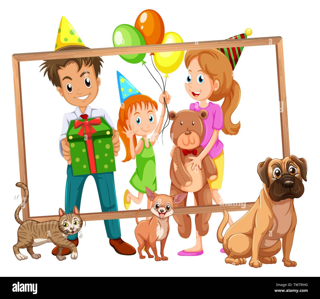 Family on photo frame illustration Stock Vector Image & Art - Alamy