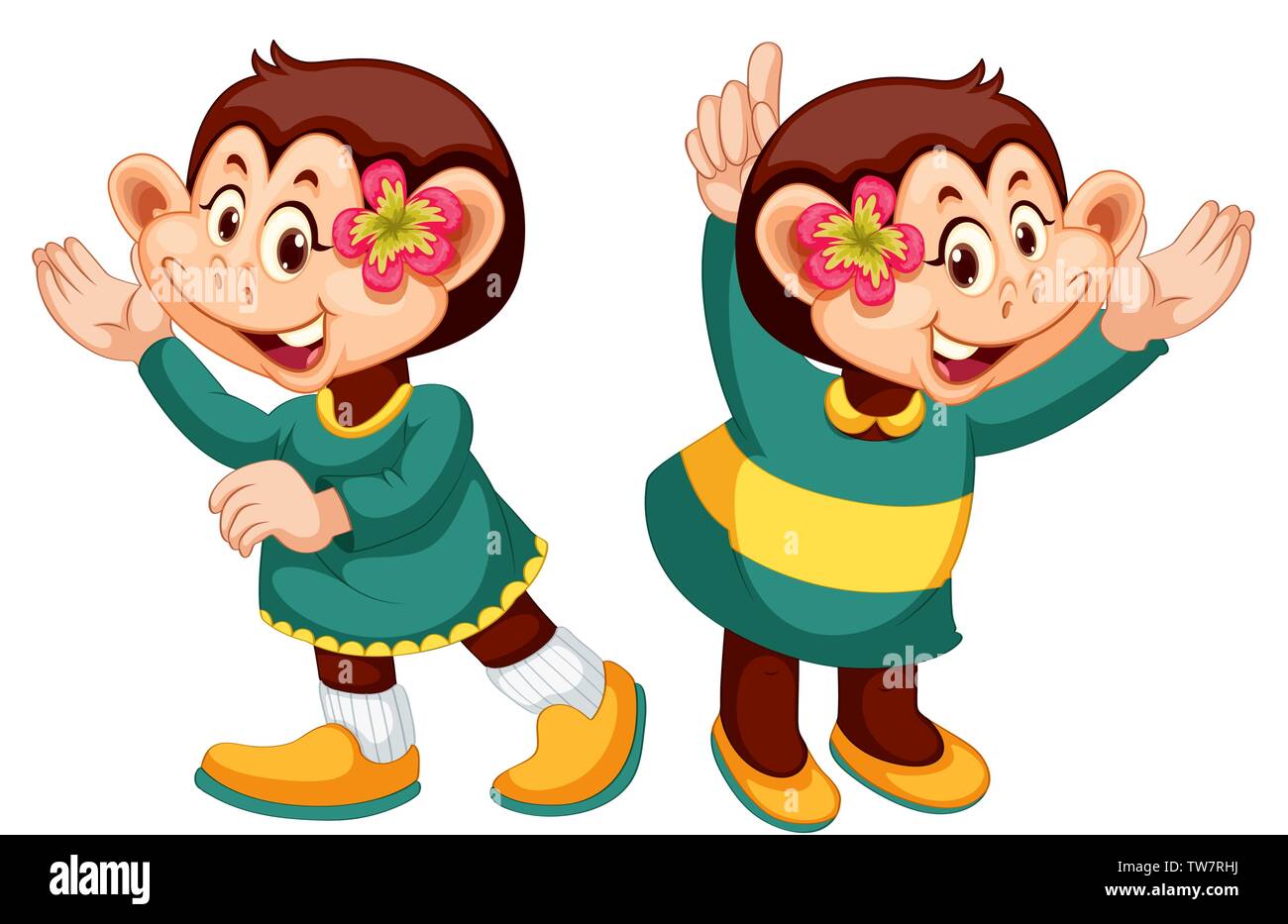 Set of monkey character illustration Stock Vector Image & Art - Alamy