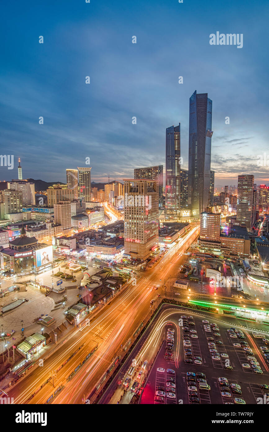Dalian night view plaza hi-res stock photography and images - Alamy